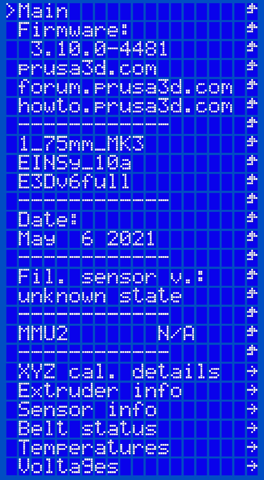 Support menu (MK3/S/+) | Prusa Knowledge Base