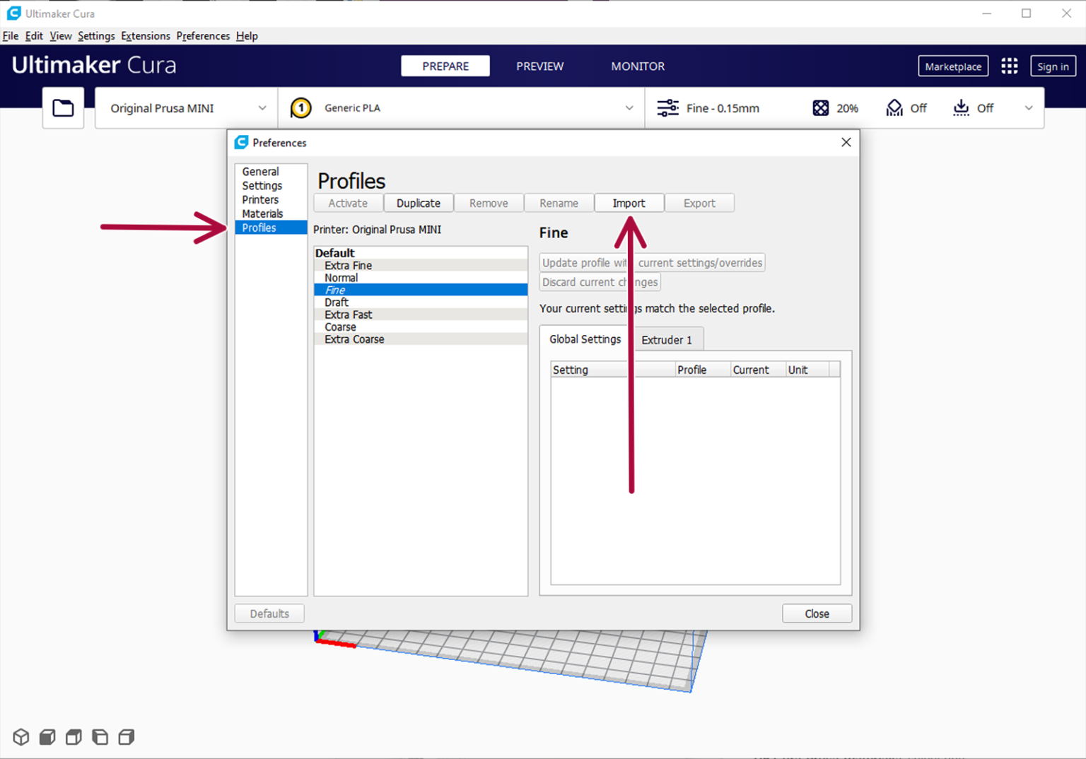 How to import profiles to Cura 4.x (Windows & macOS) | Prusa Knowledge Base