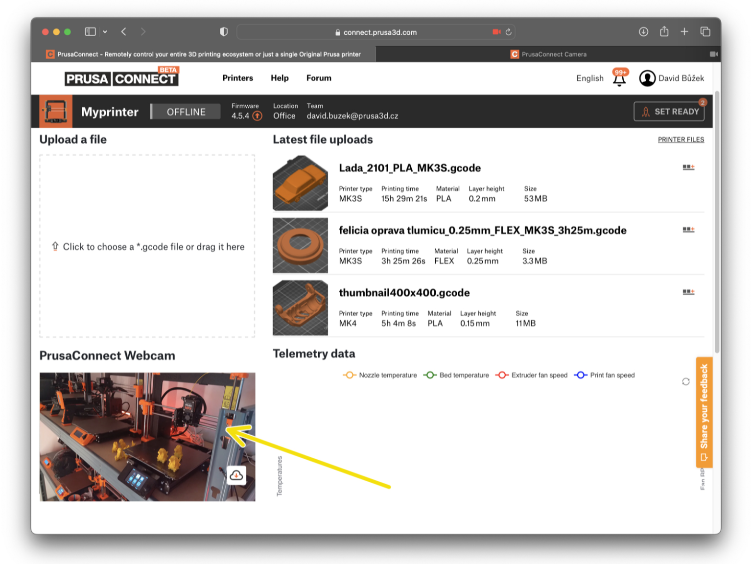 Camera setup for PrusaLink / Prusa Connect | Prusa Knowledge Base