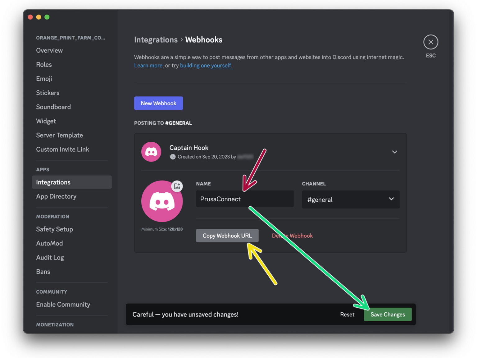Prusa Connect - Discord notifications setup | Prusa Knowledge Base