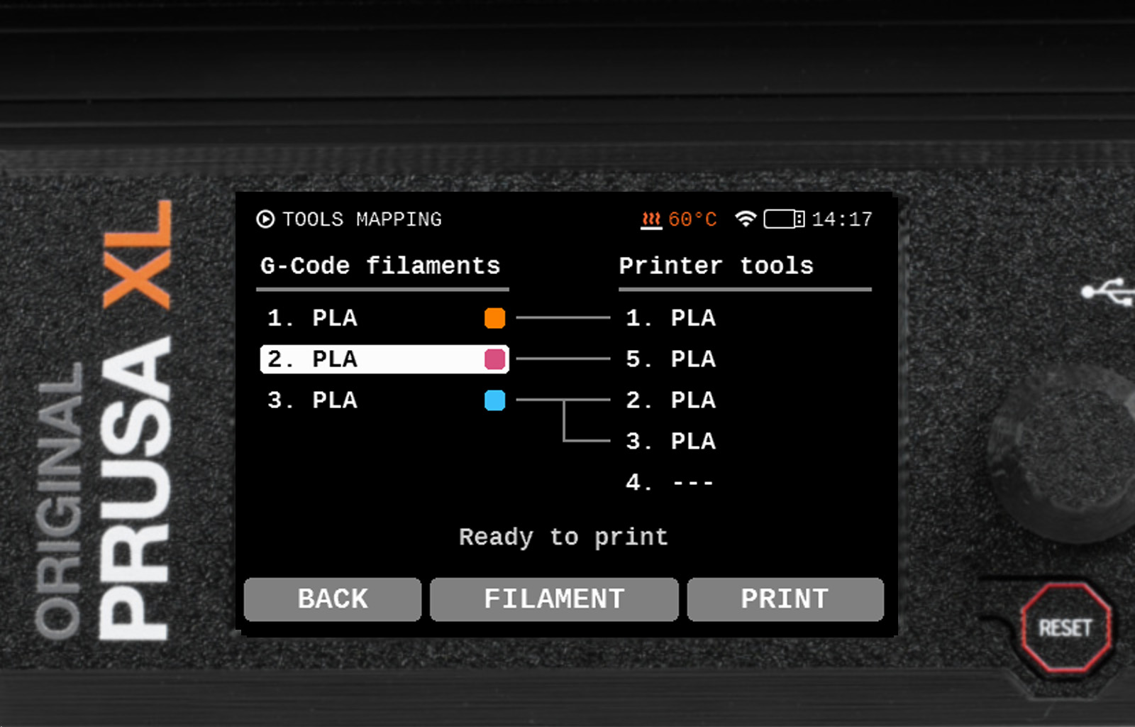 Tools Mapping (XL) | Prusa Knowledge Base
