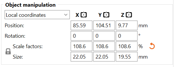 Object manipulation panel | Prusa Knowledge Base